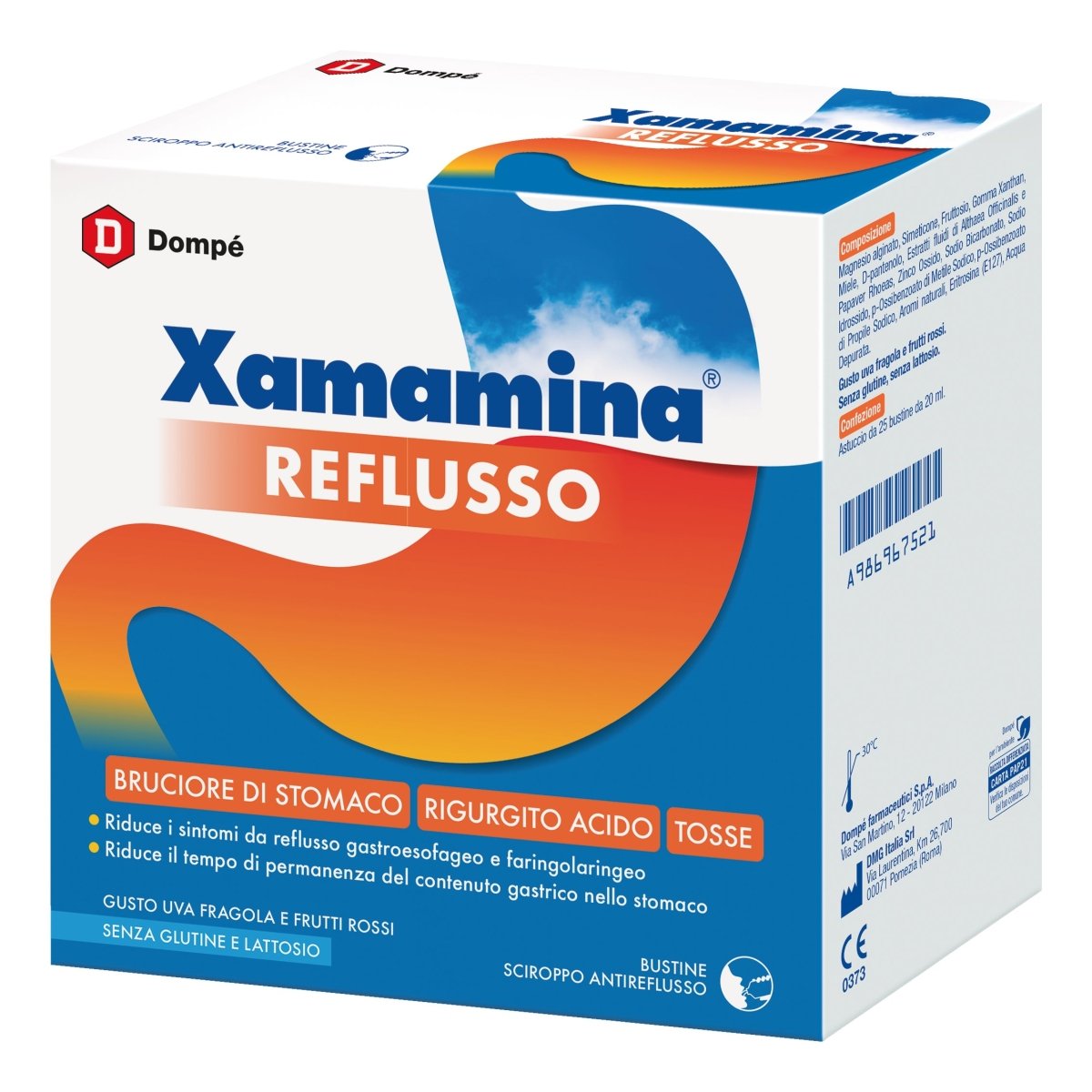 Xamamina Reflusso 25 bustine anti-acido gastroprotettore reflusso Dompé ...