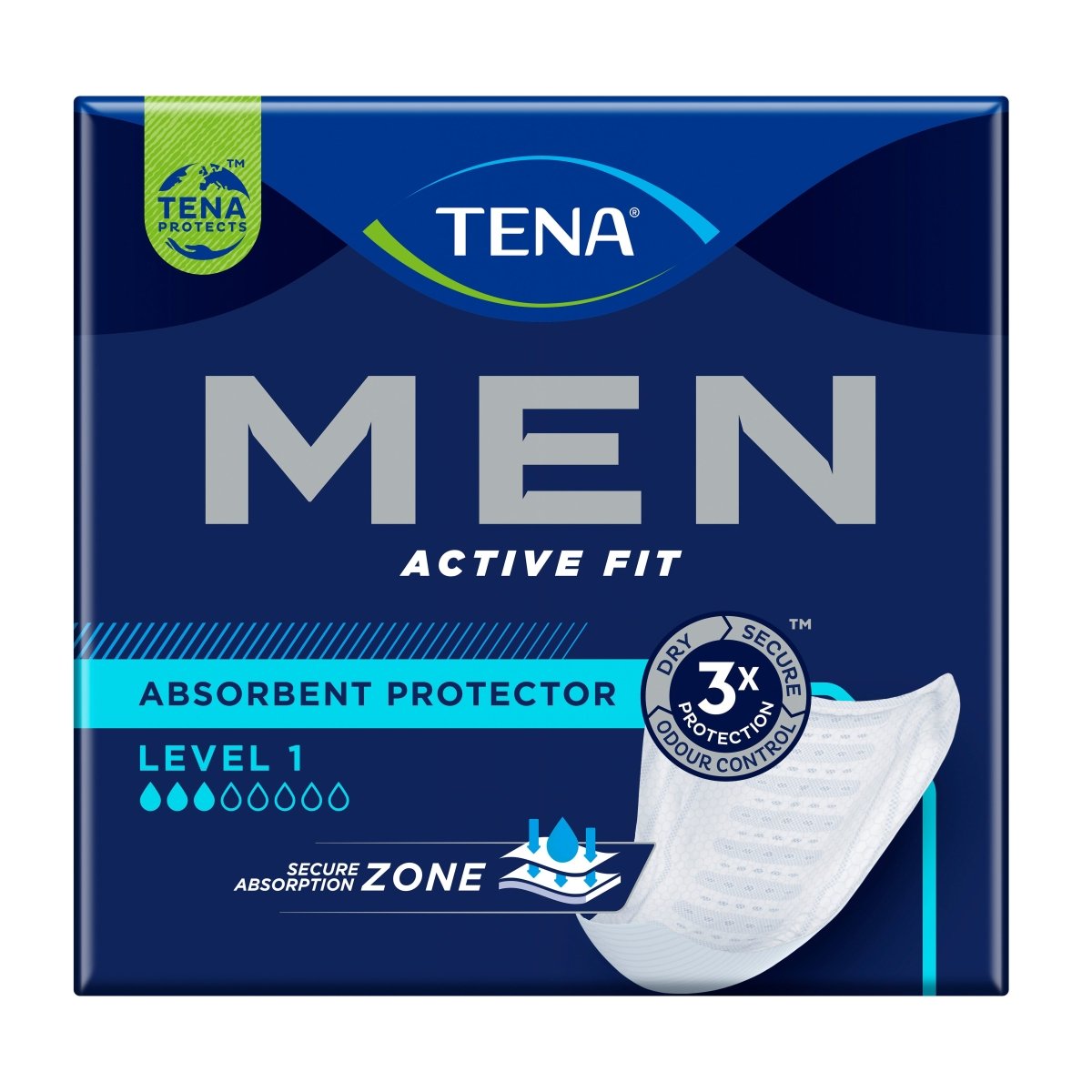 Tena Men Level 1 12-pack discreet sanitary pads for male incontinence ...